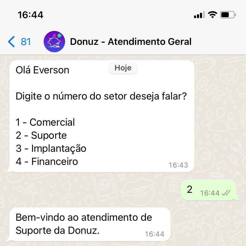 Atendimento via Whatsapp Donuz - Donuz